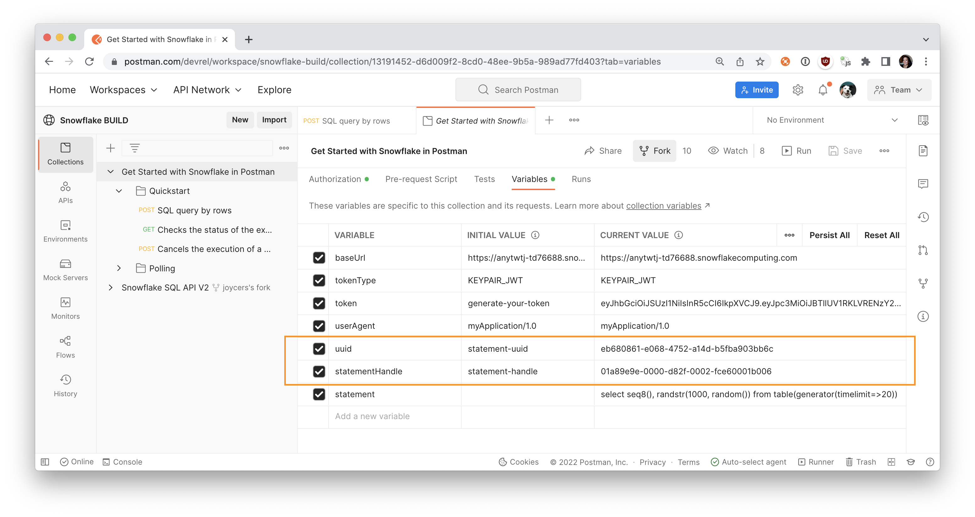 A Postman Tutorial For The Snowflake SQL API